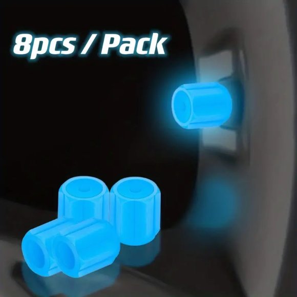 Accessories | 8 Pcs Mini Tire Valve Caps Luminous Valve Capsshiny Blue ...